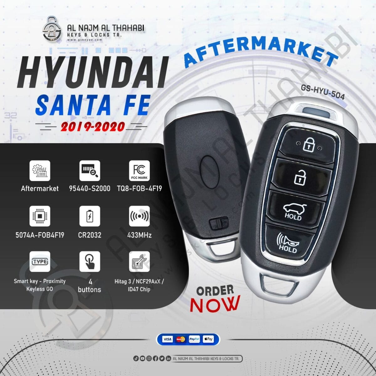 95440-S2000 Hyundai Santa Fe 2019-2020 Smart Key
