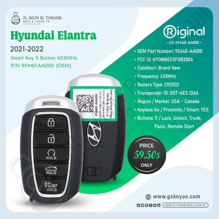 95440-AA000 Genuine Hyundai Elantra Smart Key 5-Button