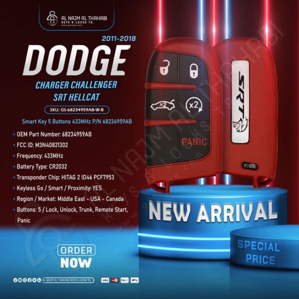 68234959AB Original Dodge SRT Hellcat Smart Key Remote
